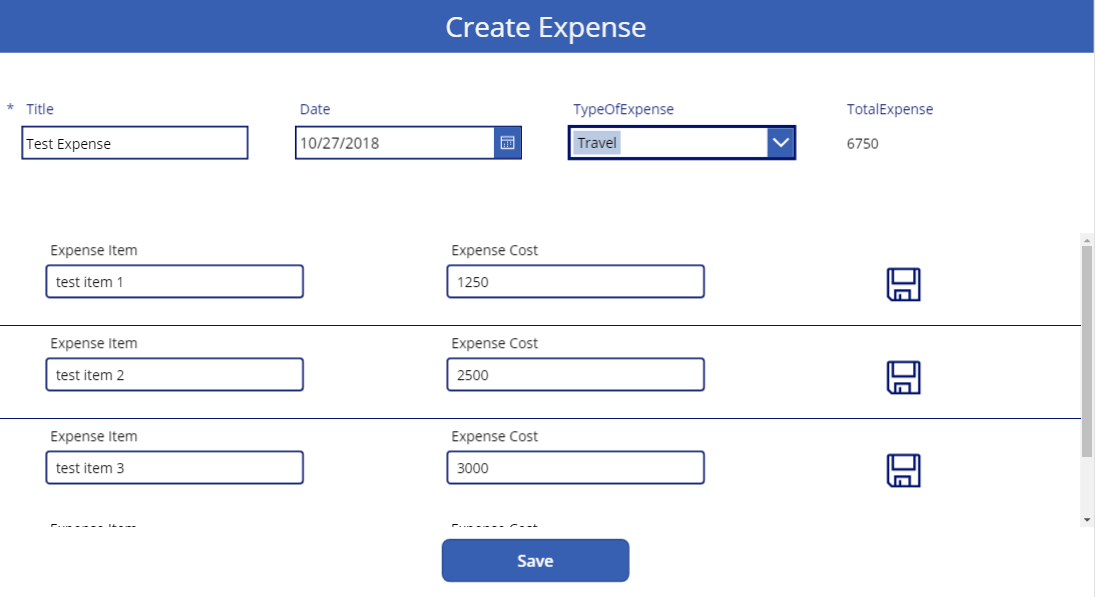 How to Create a Repeating Section in PowerApps?
