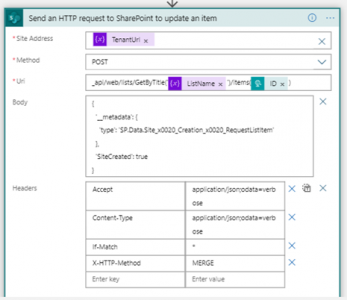 SharePoint Online Site Provisioning using Logic App and Custom List